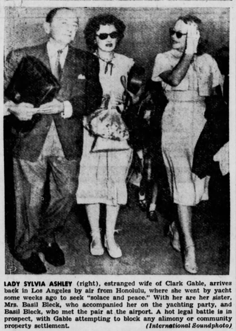 {In the News} Clark Gable and Sylvia Ashley’s Divorce Battle Begins ...